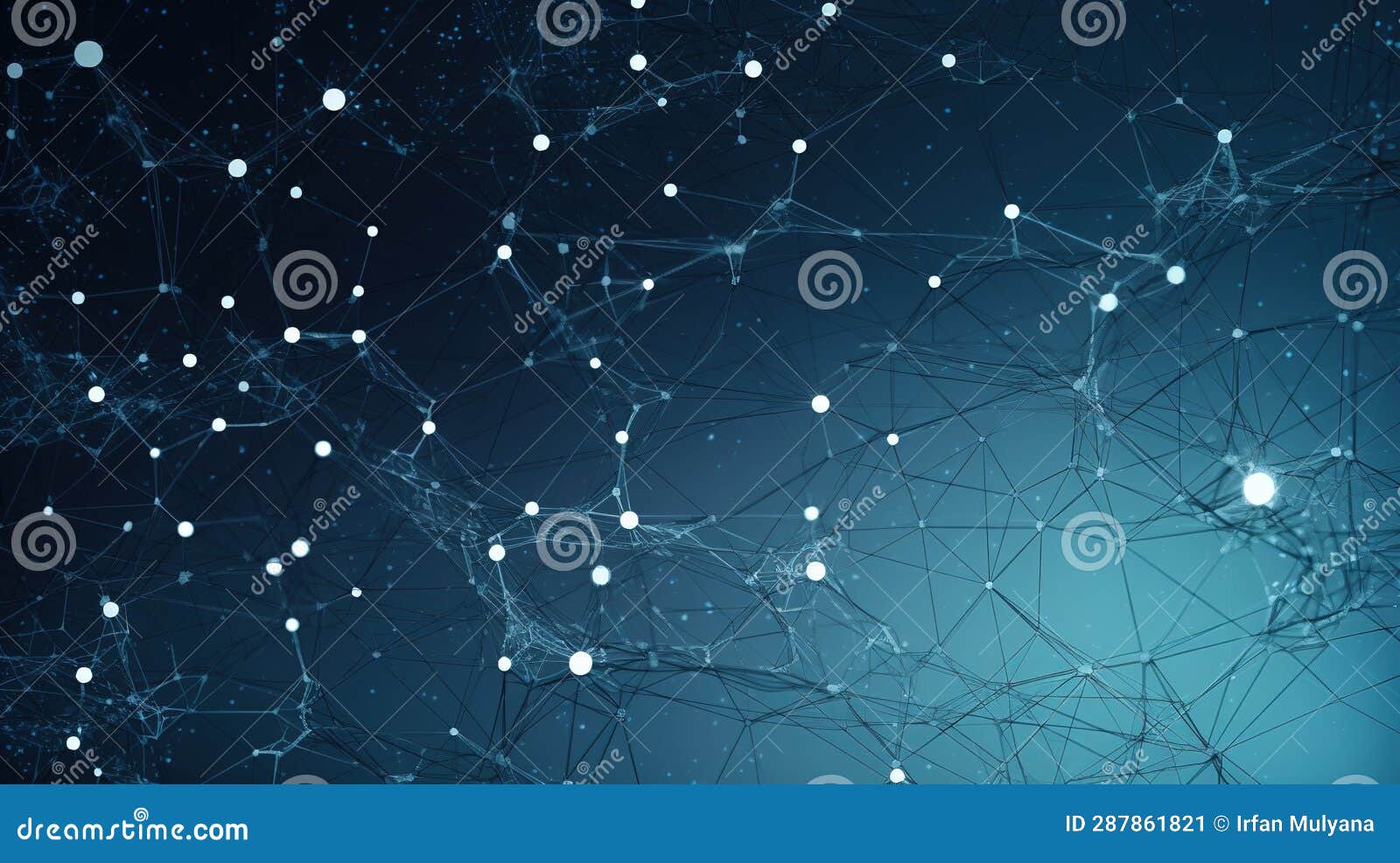 Interconnected Blue Dots Digital Computer Artwork Background Stock ...