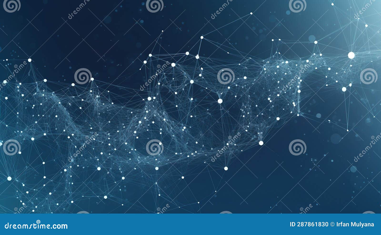 Interconnected Blue Dots Digital Computer Artwork Background Stock ...