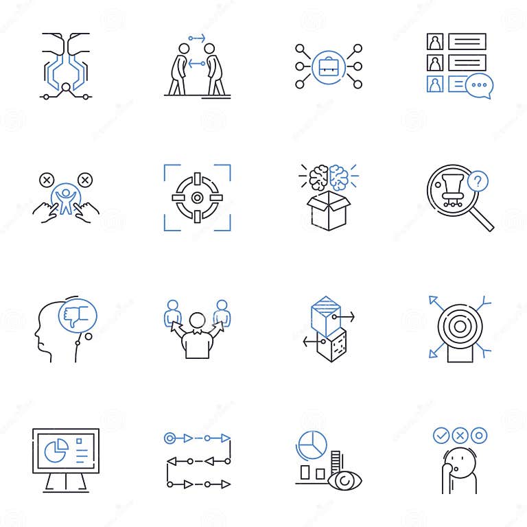 Interconnected Bond Line Icons Collection. Relationship, Connection ...