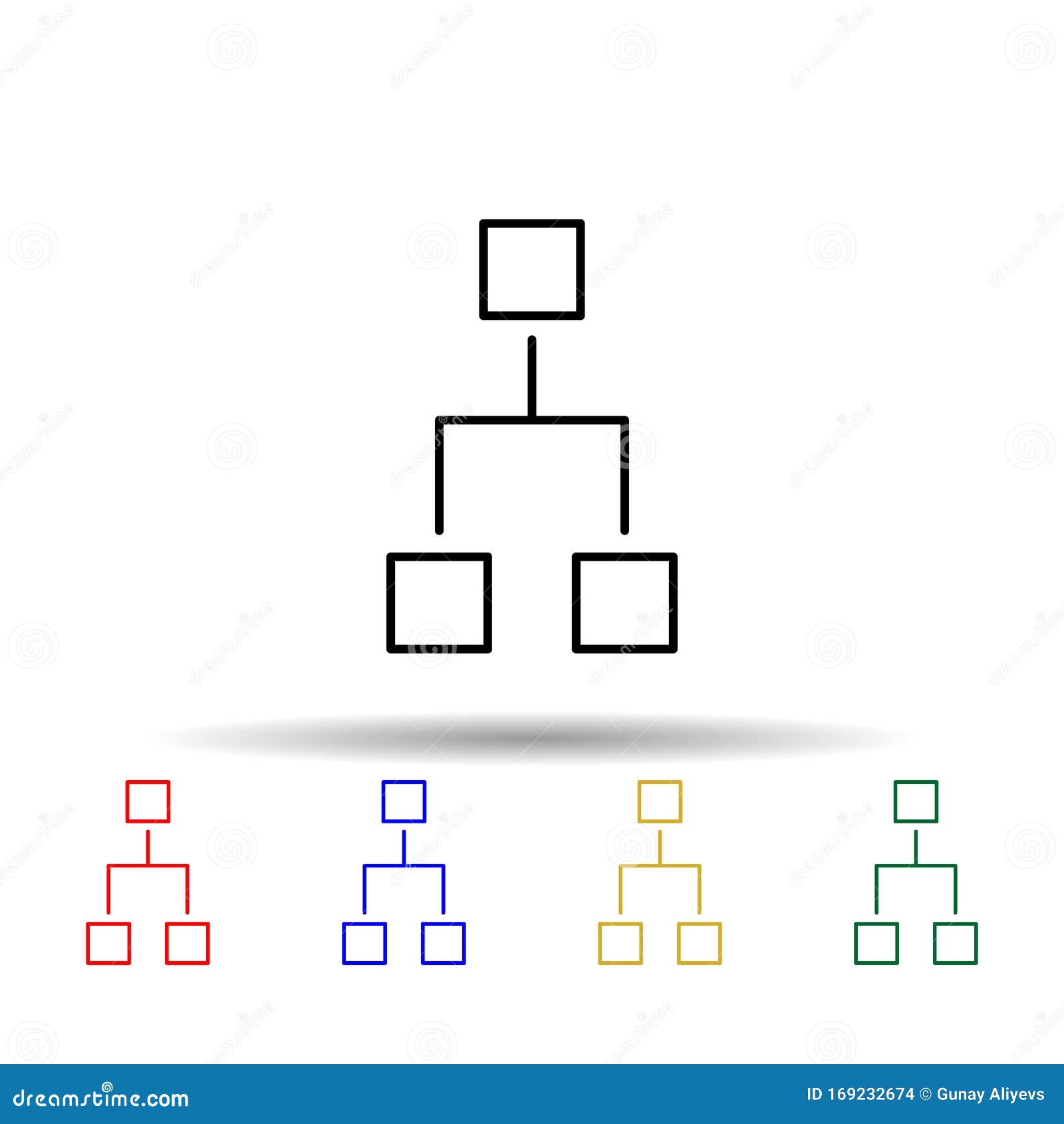 Interconnected Boxes Multi Color Style Icon. Simple Thin Line, Outline ...