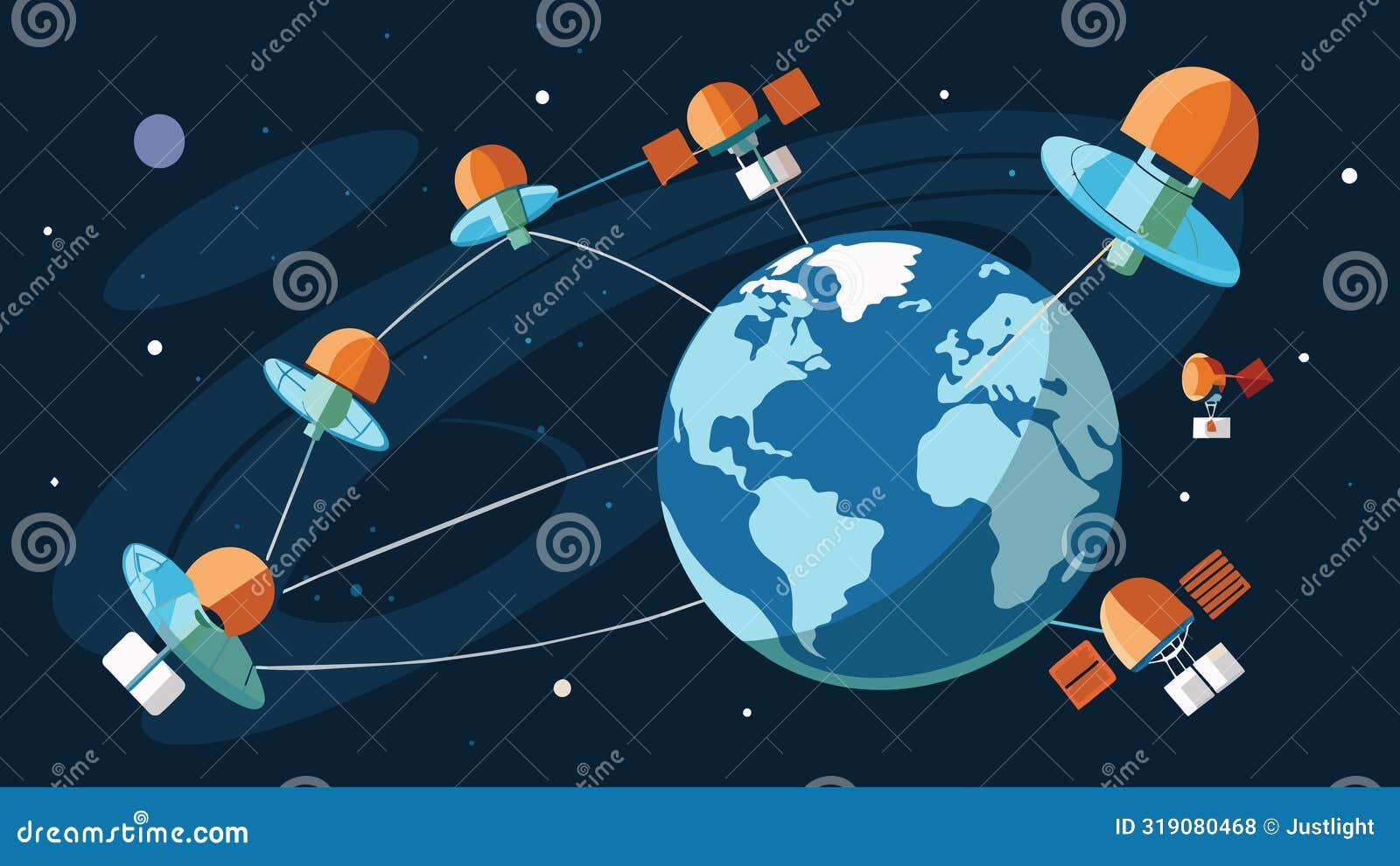 An Interconnected Chain of Communication Satellites Forming the ...