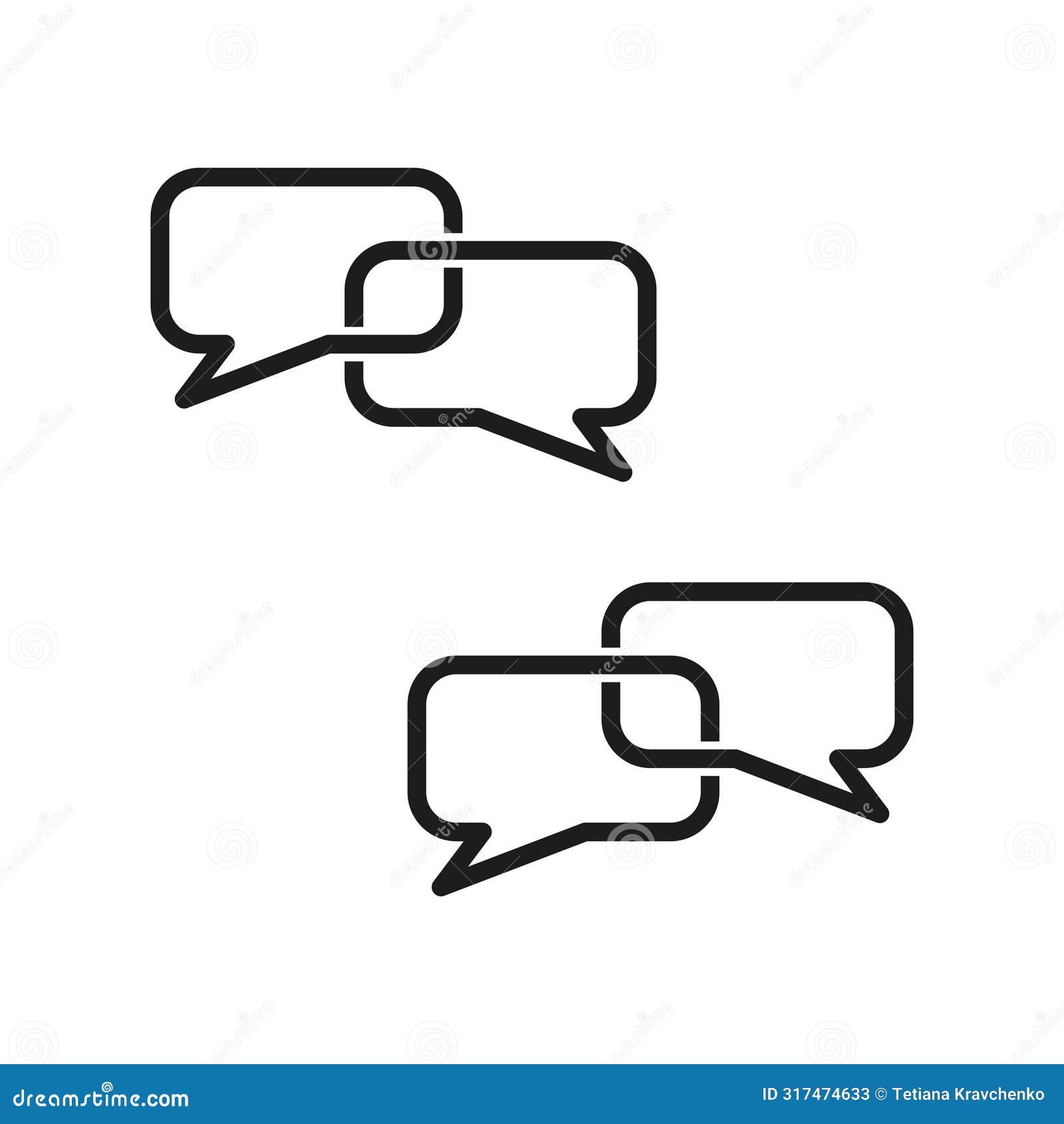 Interconnected Chat Bubbles Icon. Conversation Vector Symbols. Dialogue ...