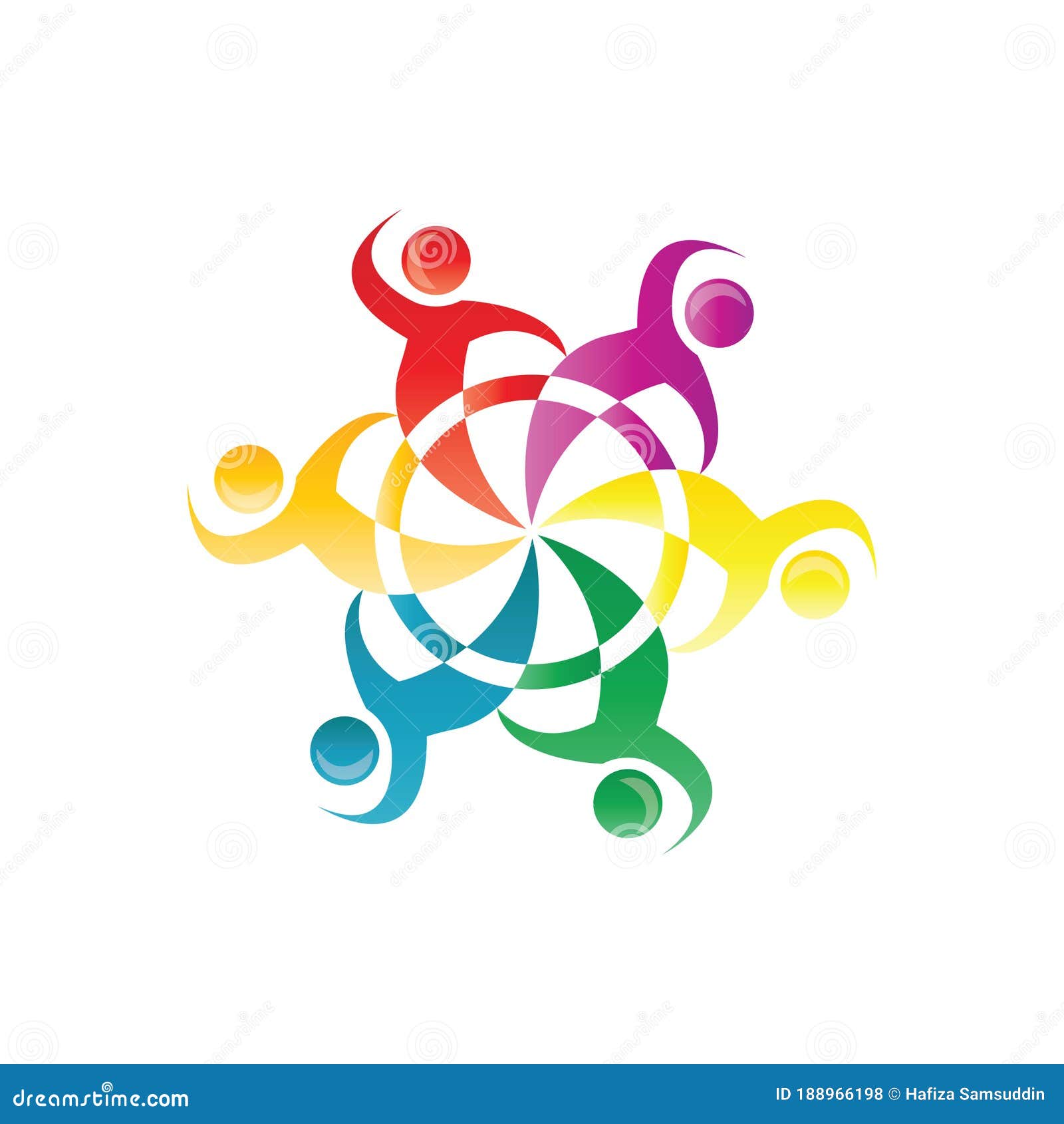 Interconnected Circle of People. Vector Illustration Decorative Design ...