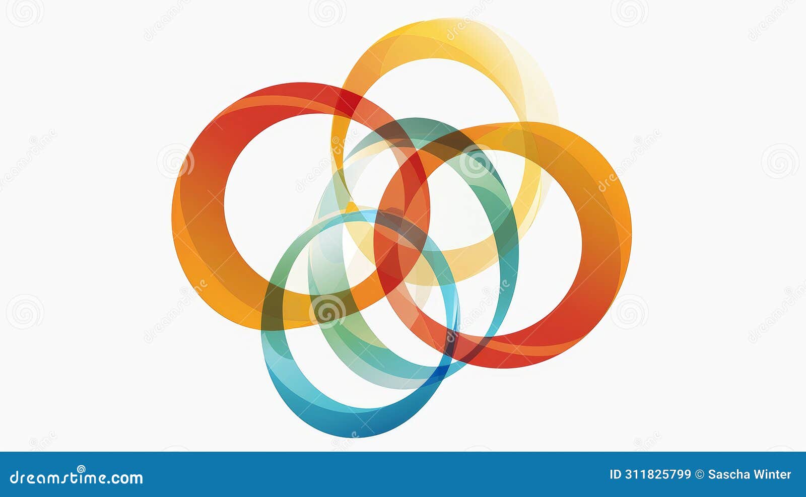 Interconnected Circles: Symbol of Team Unity Stock Illustration ...
