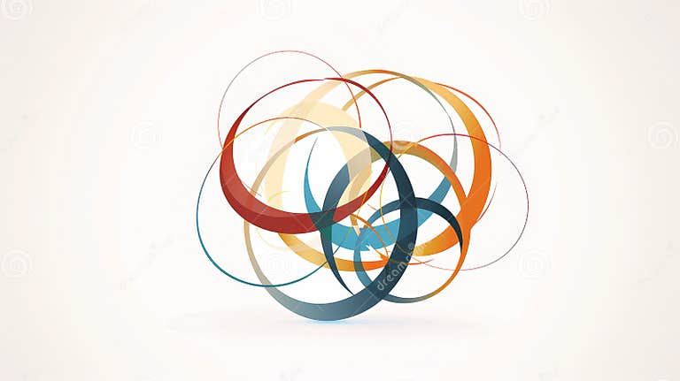 Interconnected Circles: Symbol of Team Unity Stock Illustration ...