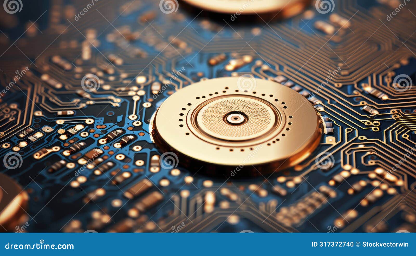 Interconnected Circular Technology Pattern Stock Illustration ...