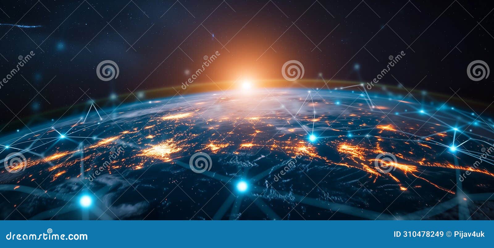 Interconnected Communication Lines on Globe for Global Reach, Online ...