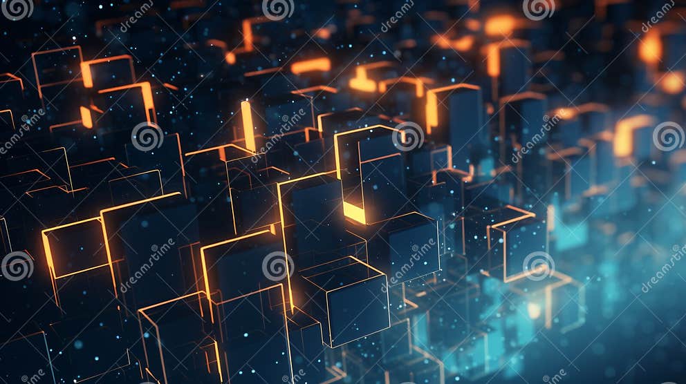 Interconnected Data Nodes Abstract Representation Visual Concept Stock ...