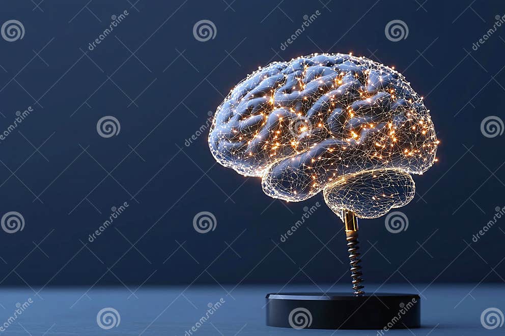 Interconnected Data Nodes Form an Abstract Brain, Symbolizing Neural ...