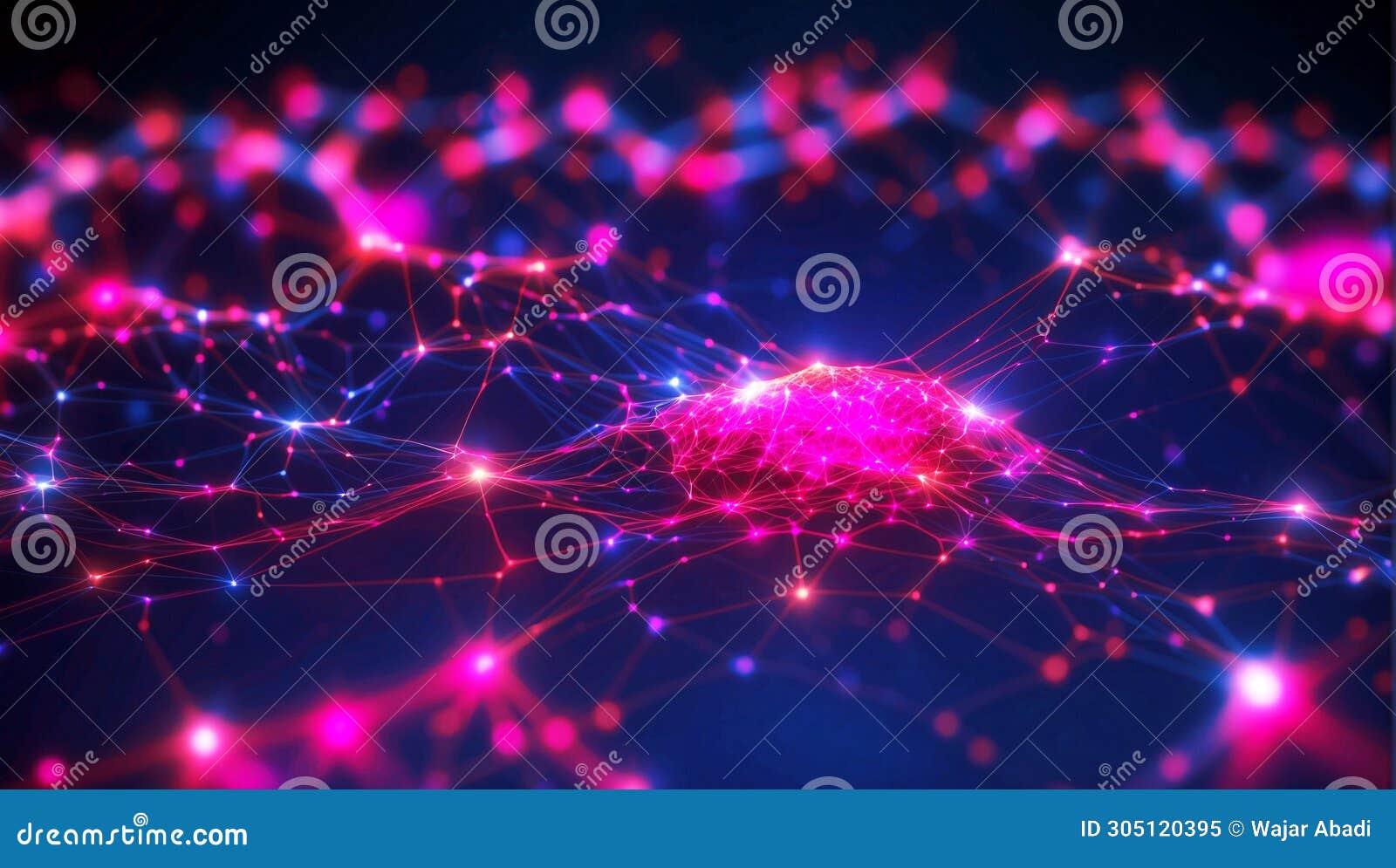 Interconnected Data Points of Digital Network. Science. Technology ...