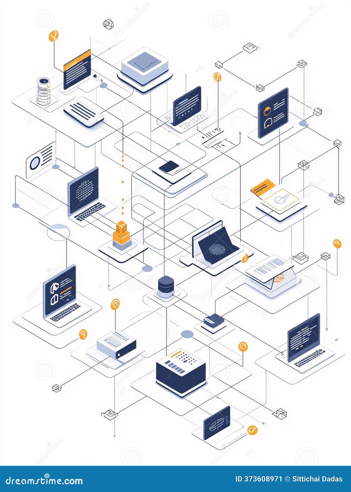 Digital Ecosystem Cartoon Vector | CartoonDealer.com #31963559