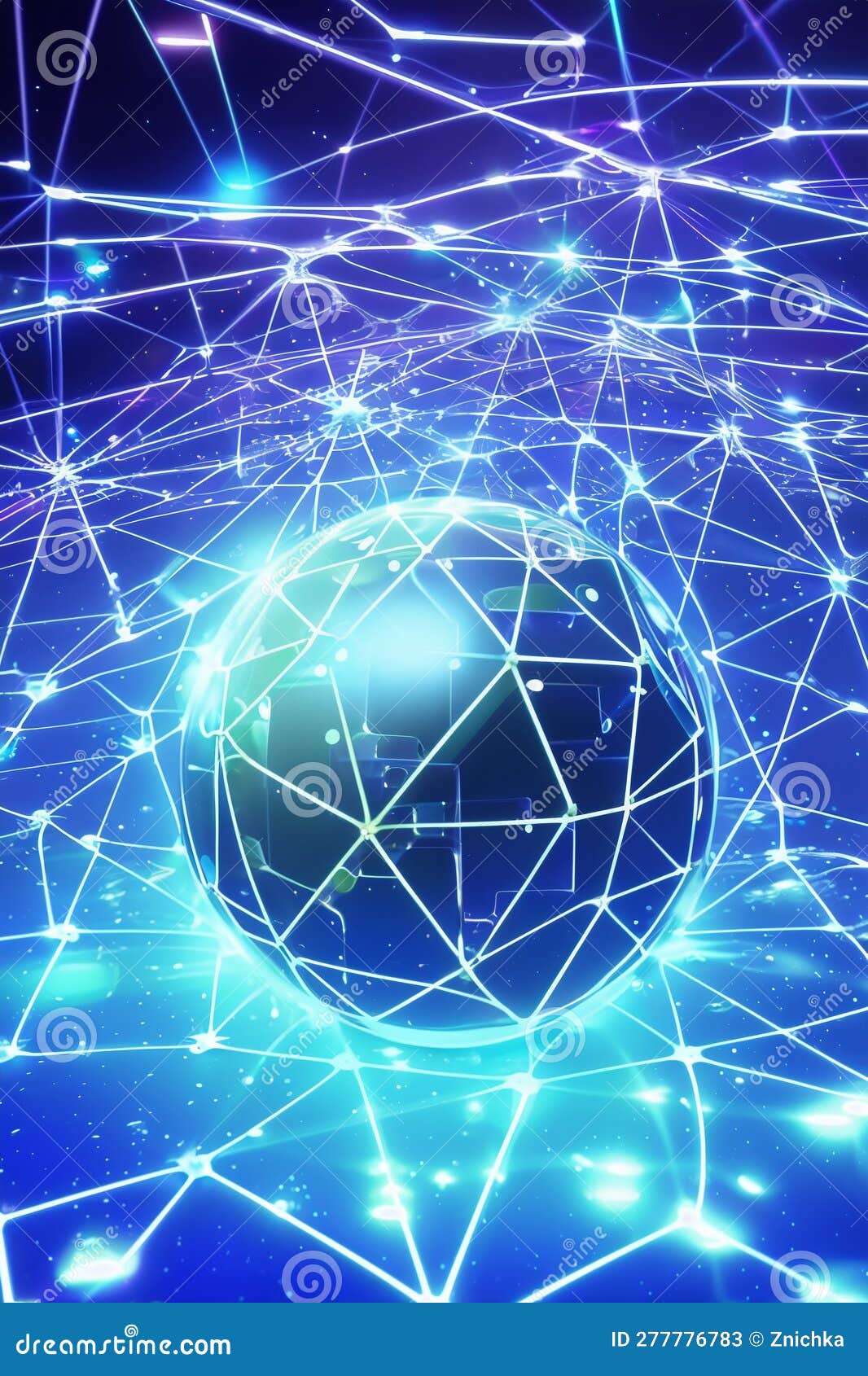 Plexus of Digital World, Glowing Links and Sphere, Stunning Visual ...