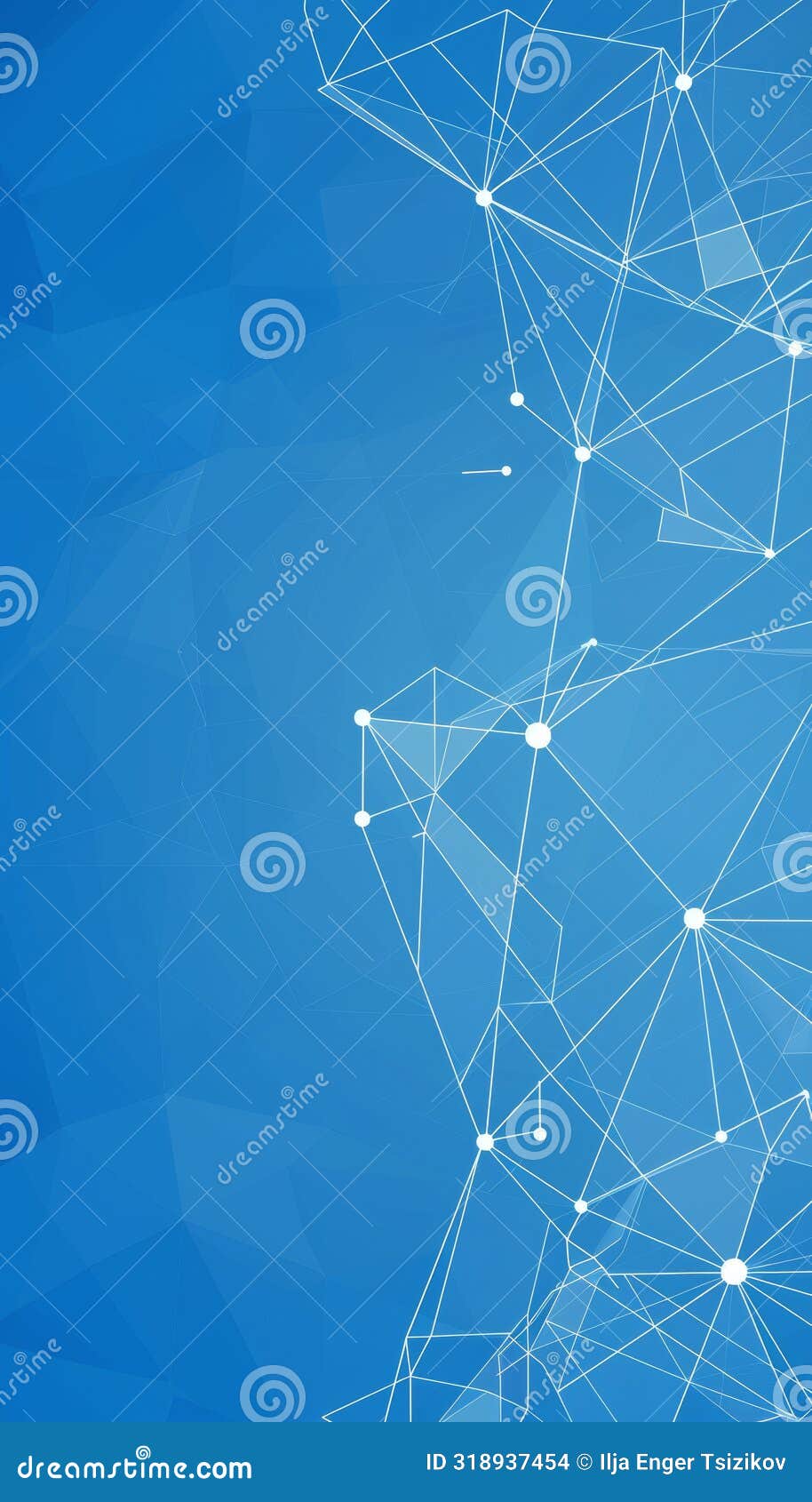 Interlinked Dots On Vibrant Blue Backdrop Abstract Communication ...