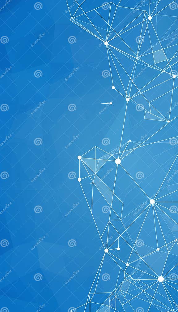 Interconnected Dots on Blue Background, Symbolizing Communication and ...