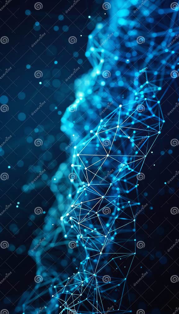 Interconnected Dots on Vibrant Blue Background Abstract Representation ...