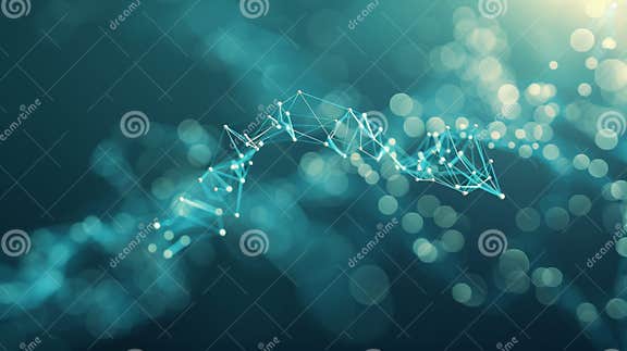 Interconnected Dots on Vibrant Blue Surface Abstract Representation of ...
