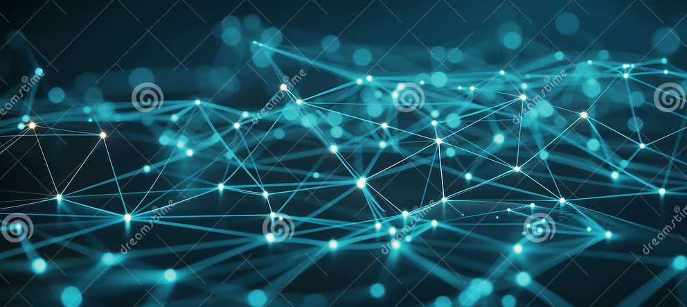 Interconnected Dots on Vibrant Blue Surface Depicting the Concept of ...