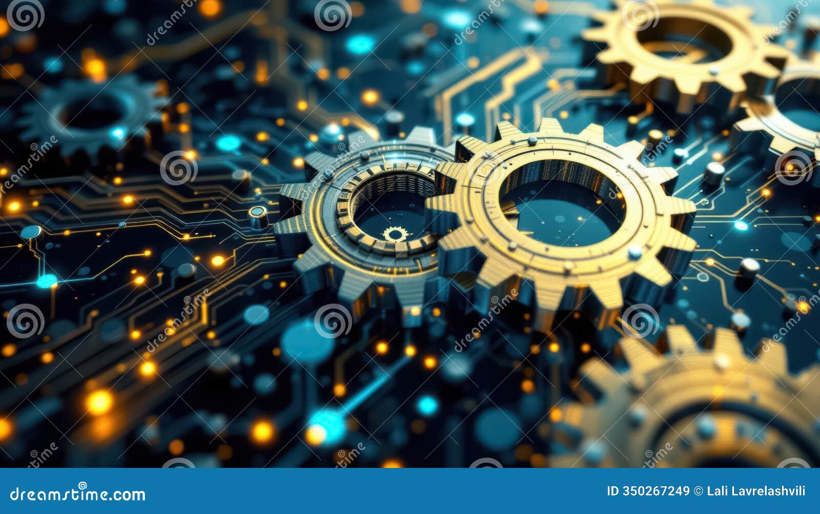 Interconnected Gears and Circuitry Symbolizing Synergy between ...