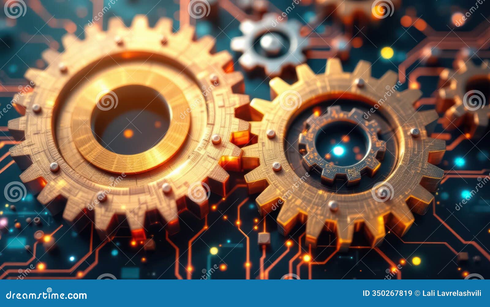 Interconnected Gears and Circuitry Symbolizing Synergy between ...