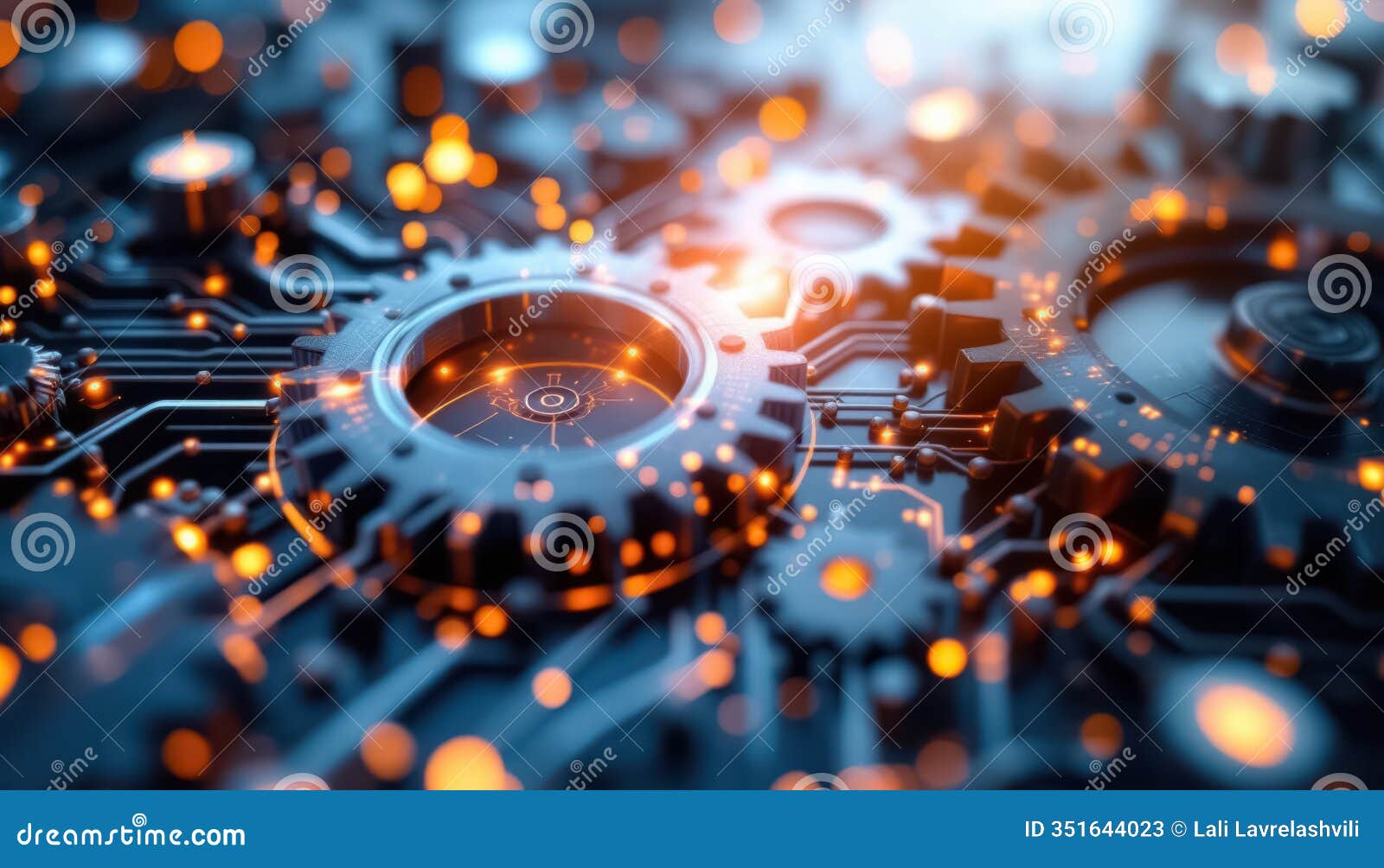 Interconnected Gears and Circuitry Symbolizing Synergy between ...