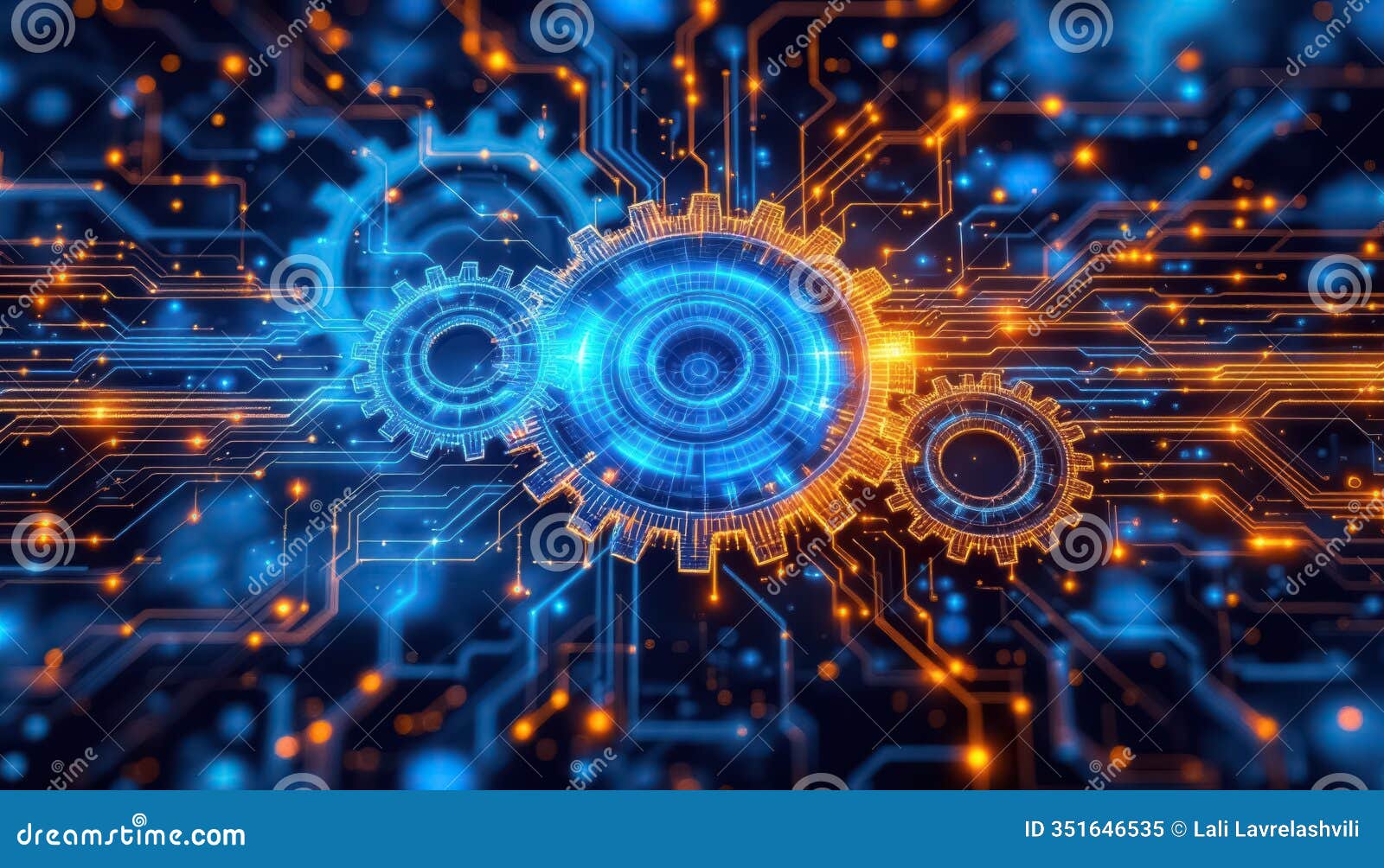 Interconnected Gears and Circuitry Symbolizing Synergy between ...