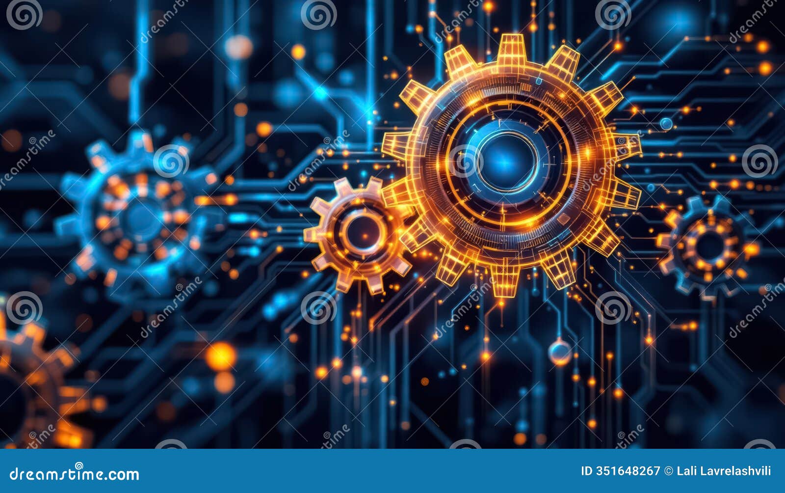 Interconnected Gears and Circuitry Symbolizing Synergy between ...