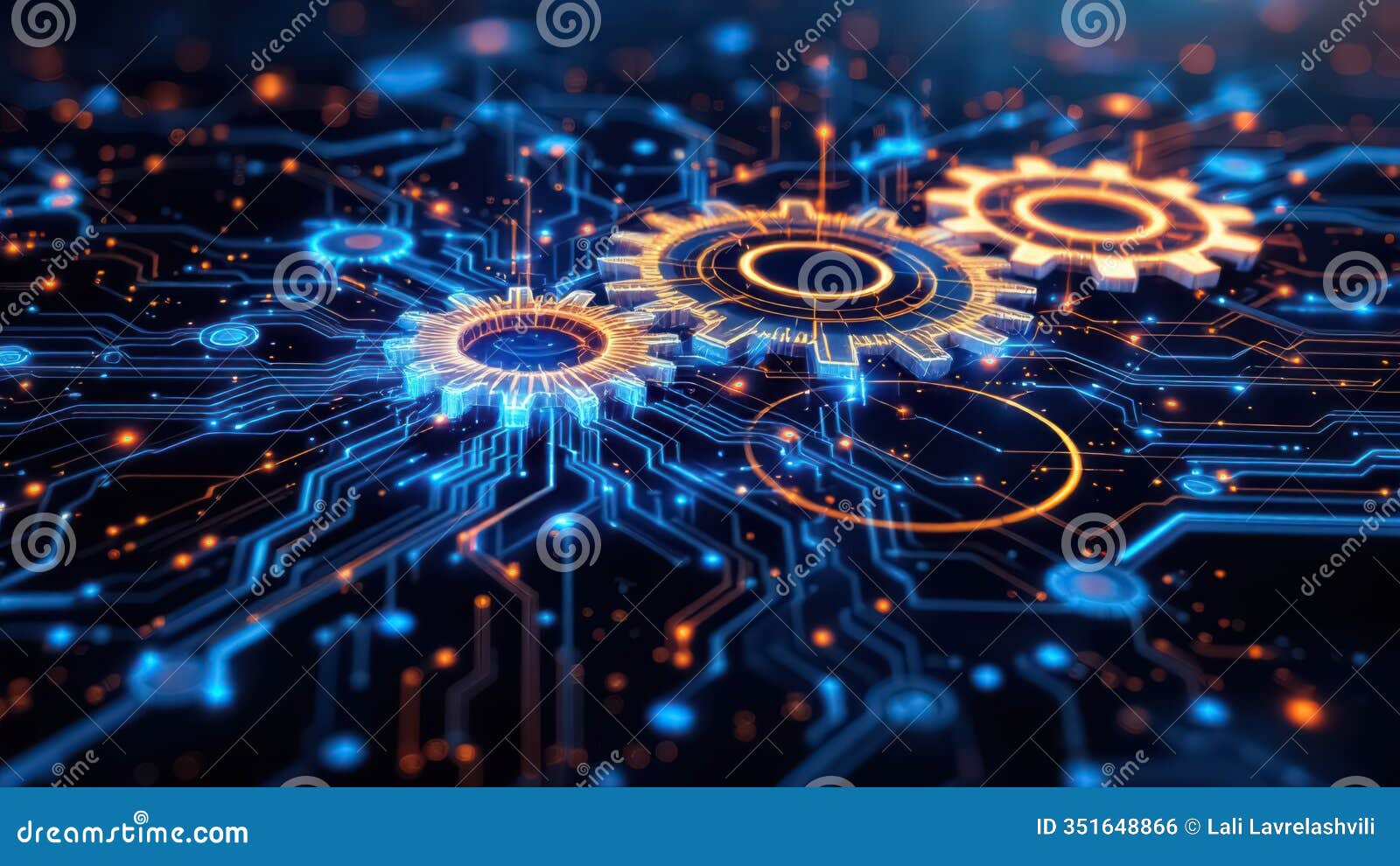 Interconnected Gears and Circuitry Symbolizing Synergy between ...