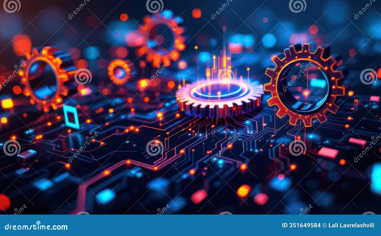 Interconnected Gears and Circuitry Symbolizing Synergy between ...