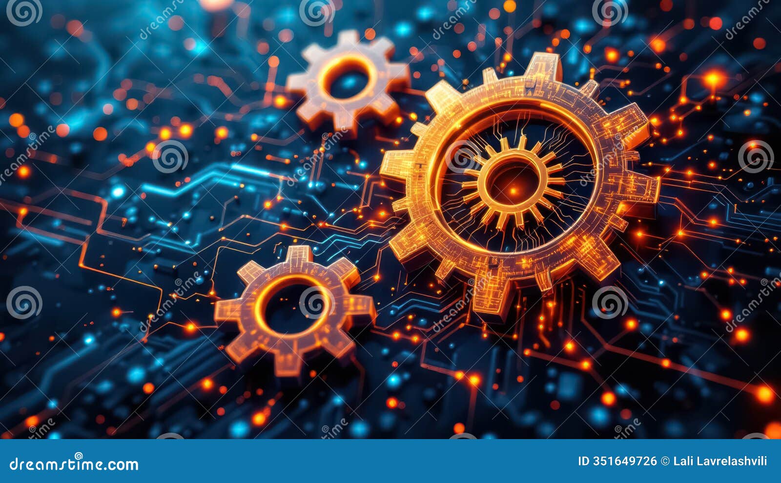 Interconnected Gears and Circuitry Symbolizing Synergy between ...
