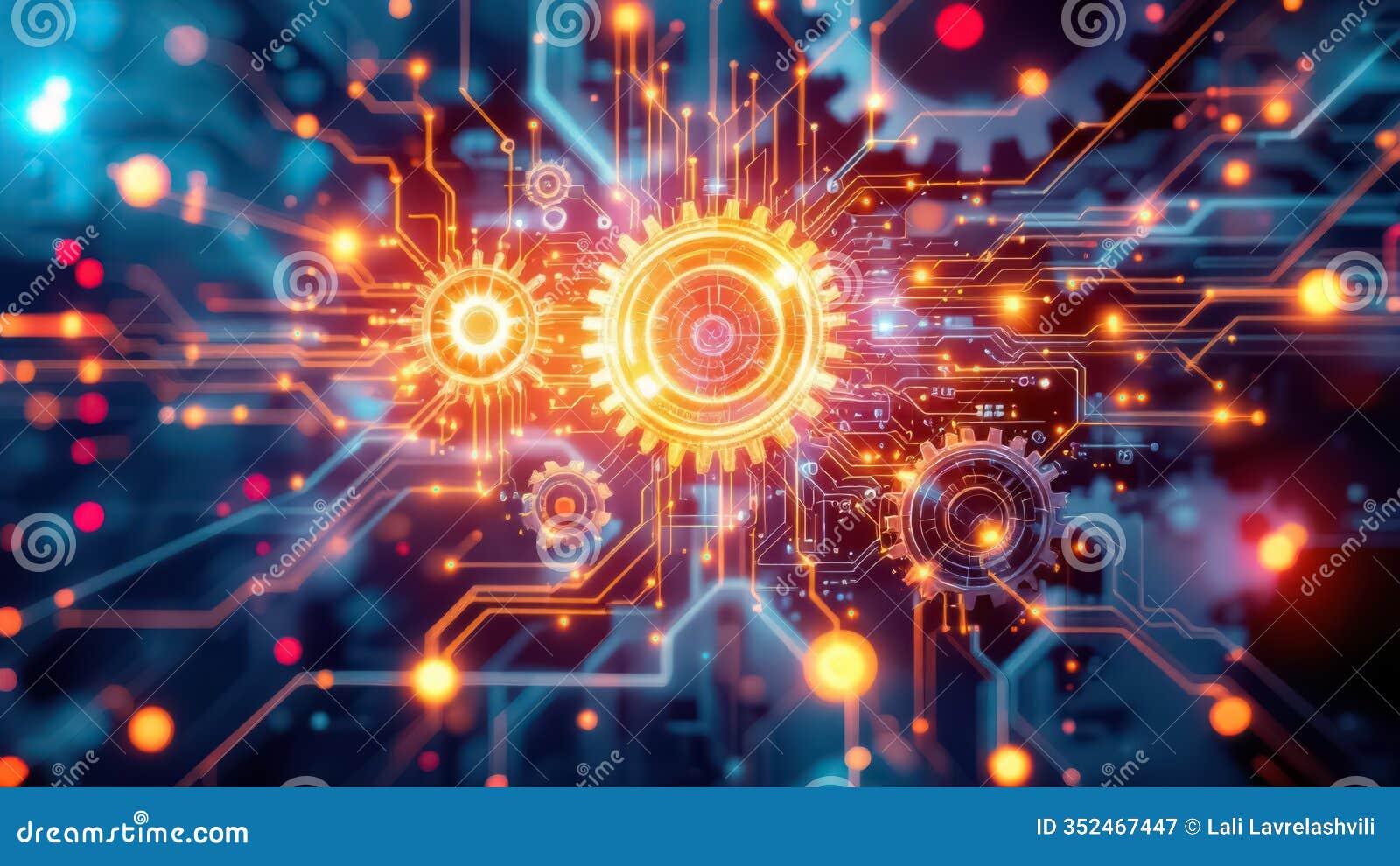 Interconnected Gears and Circuitry Symbolizing Synergy between ...