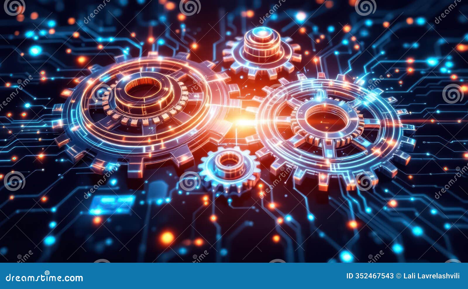 Interconnected Gears and Circuitry Symbolizing Synergy between ...