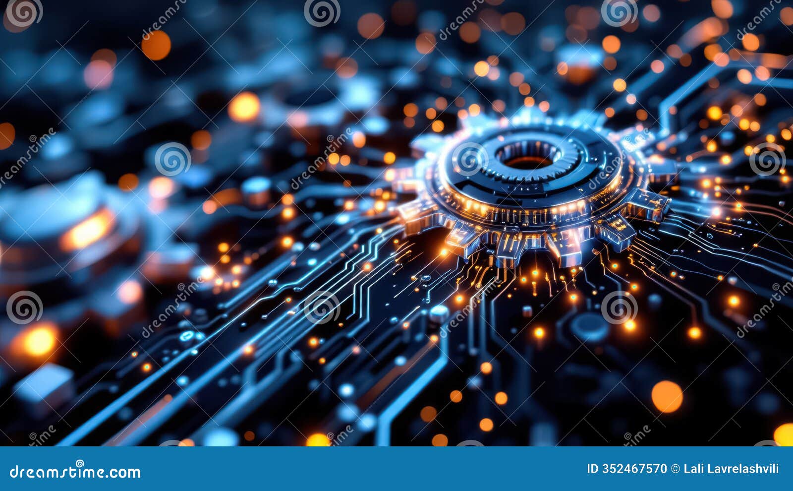Interconnected Gears and Circuitry Symbolizing Synergy between ...