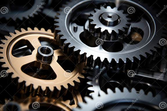Interconnected Gears from a Machine Stock Photo - Image of machinery ...