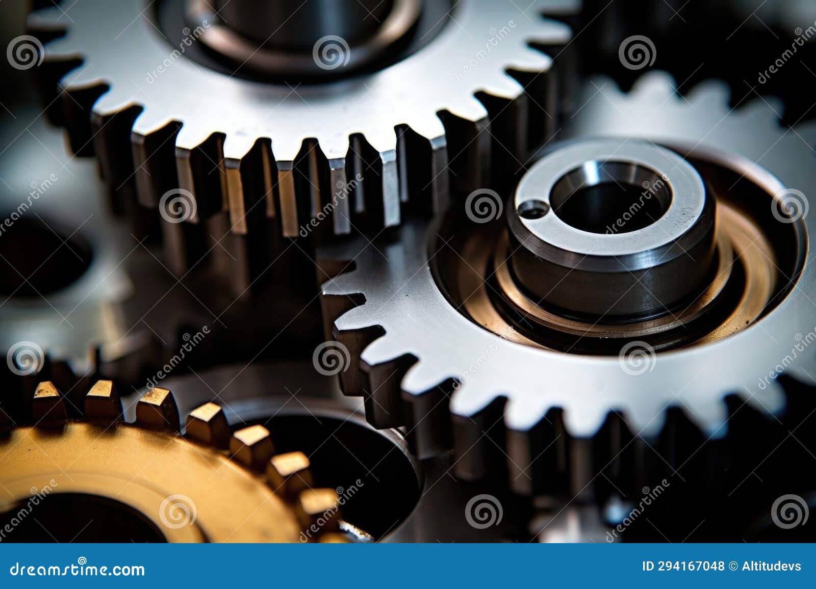 Interconnected Gears from a Machine Stock Illustration - Illustration ...