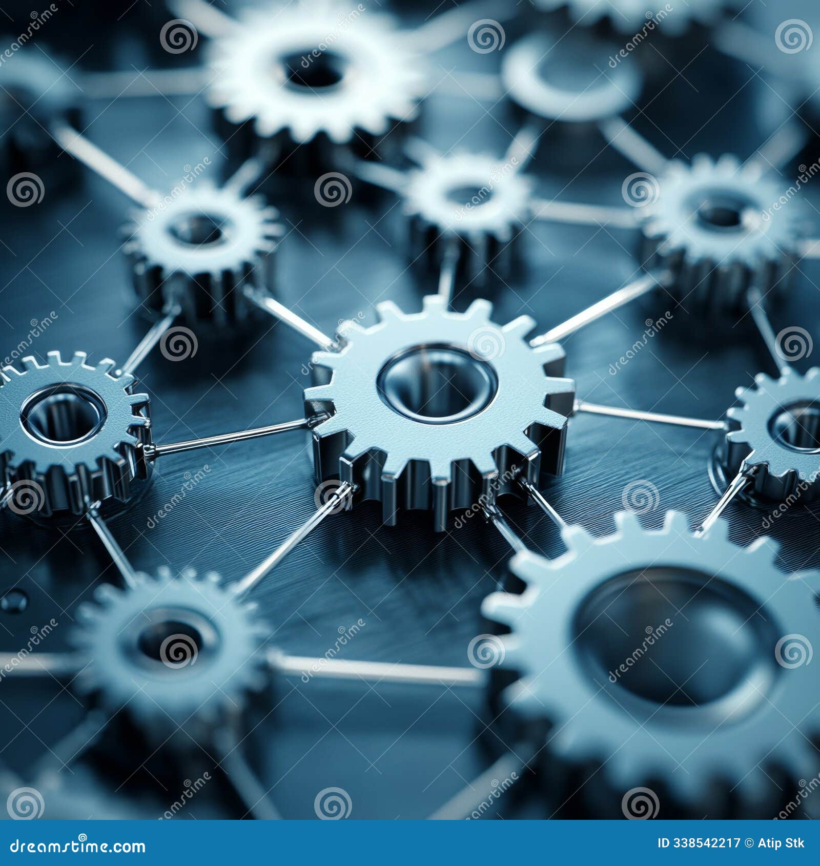 Interconnected Gears Network Teamwork Collaboration Machine Industry ...