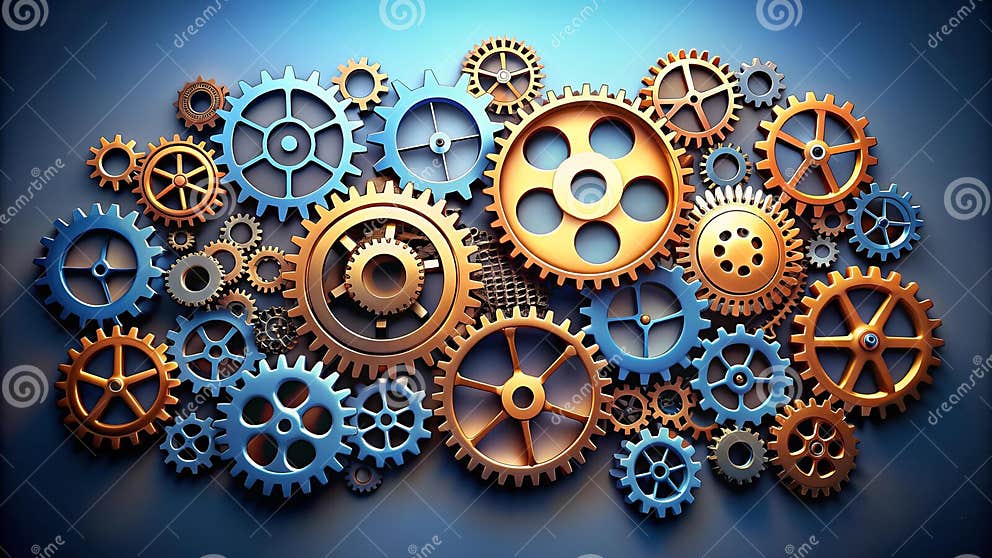 Interconnected Gears: a Symphony of Collaboration Generative AI Stock ...