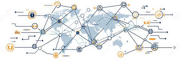 Interconnected Global Communication Network this Image Depicts an ...
