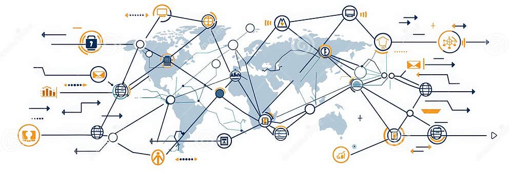 Interconnected Global Communication Network this Image Depicts an ...