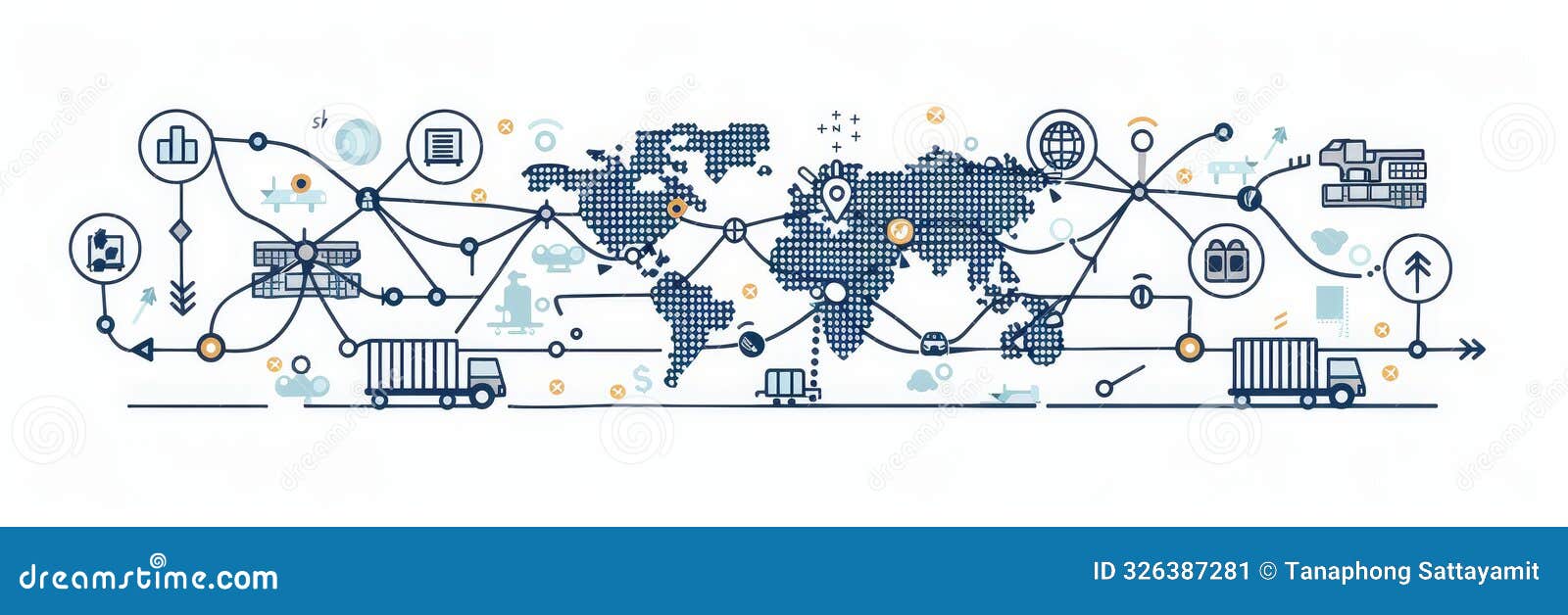 Interconnected Global Logistics and Supply Chain Network this Image ...