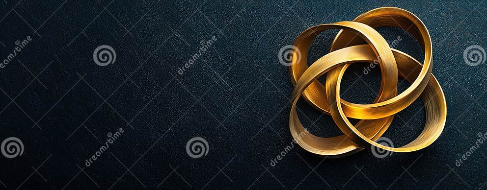 Interconnected Golden Rings on Dark Background Create Striking Visual ...