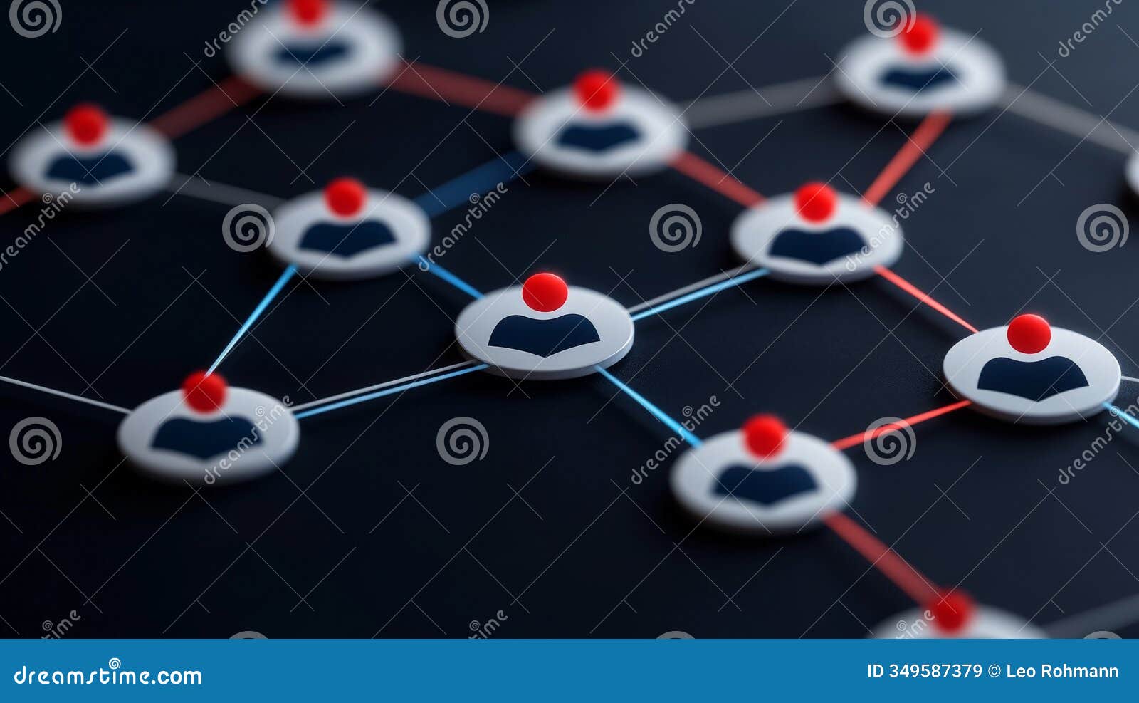 Interconnected Heart Shaped Nodes in a Digital Grid, Symbolizing ...
