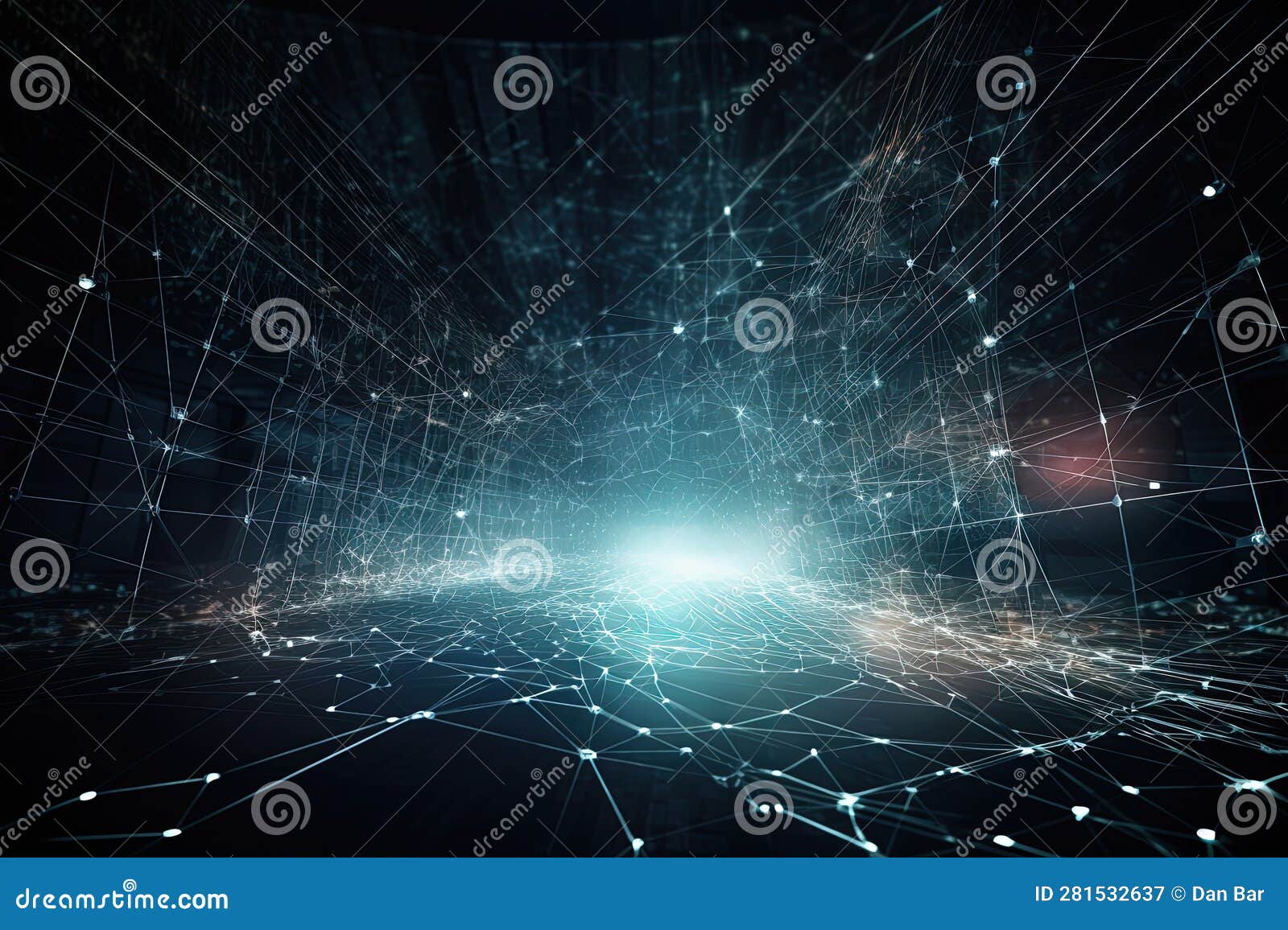 Abstract Connectivity Lines Converge To Symbolize the ...