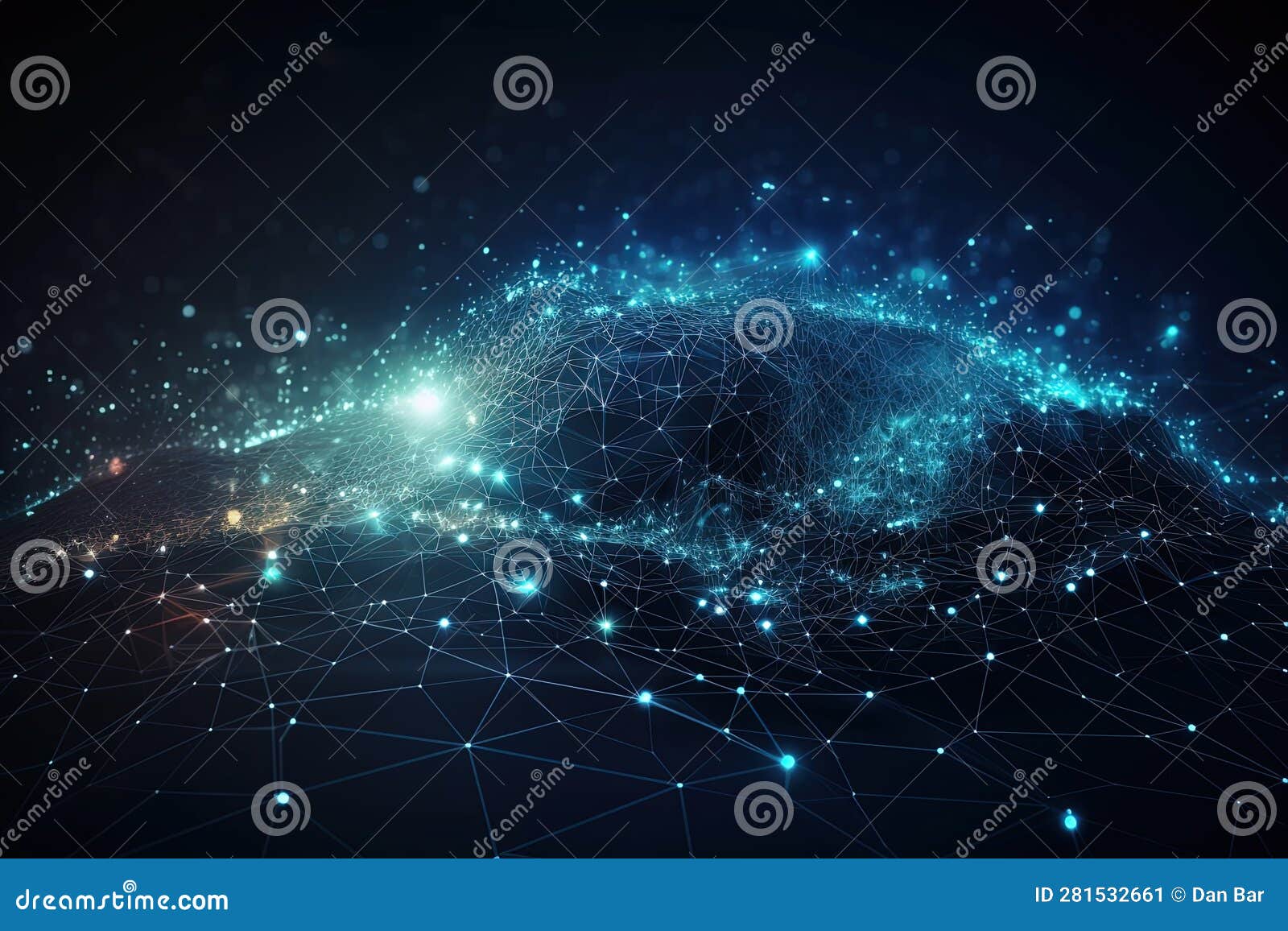 Abstract Connectivity Lines Converge To Symbolize the ...