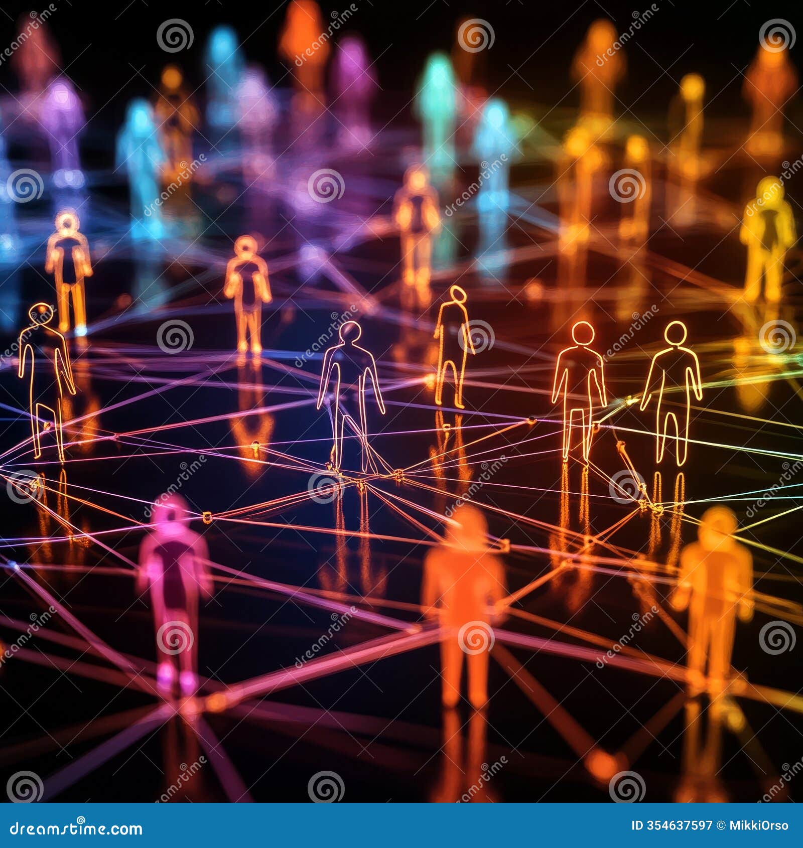 Interconnected Human Figures Representing Business Collaboration ...