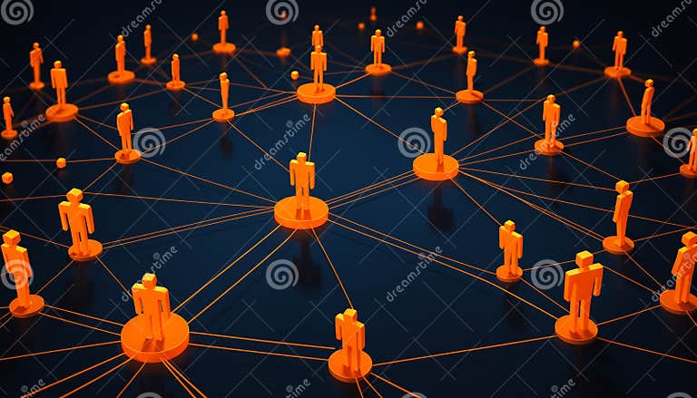 Interconnected Human Network - Visualizing Social Connectivity. Human ...