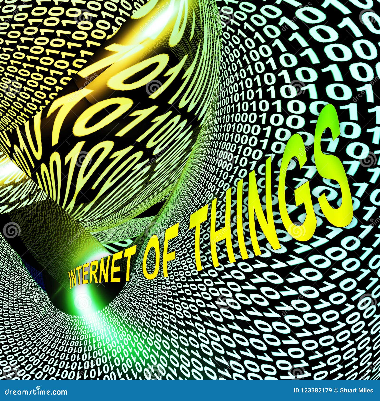 Interconnected Iot Internet of Everything 3d Rendering Stock ...