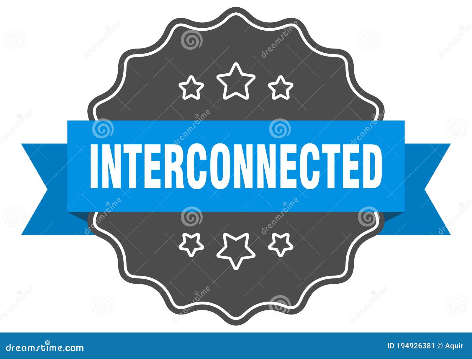Interconnected Label. Interconnected Isolated Seal. Sticker. Sign Stock ...