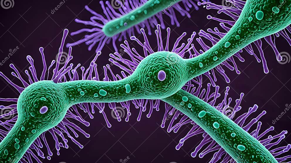 Interconnected Microscopic Cells Stock Illustration - Illustration of ...