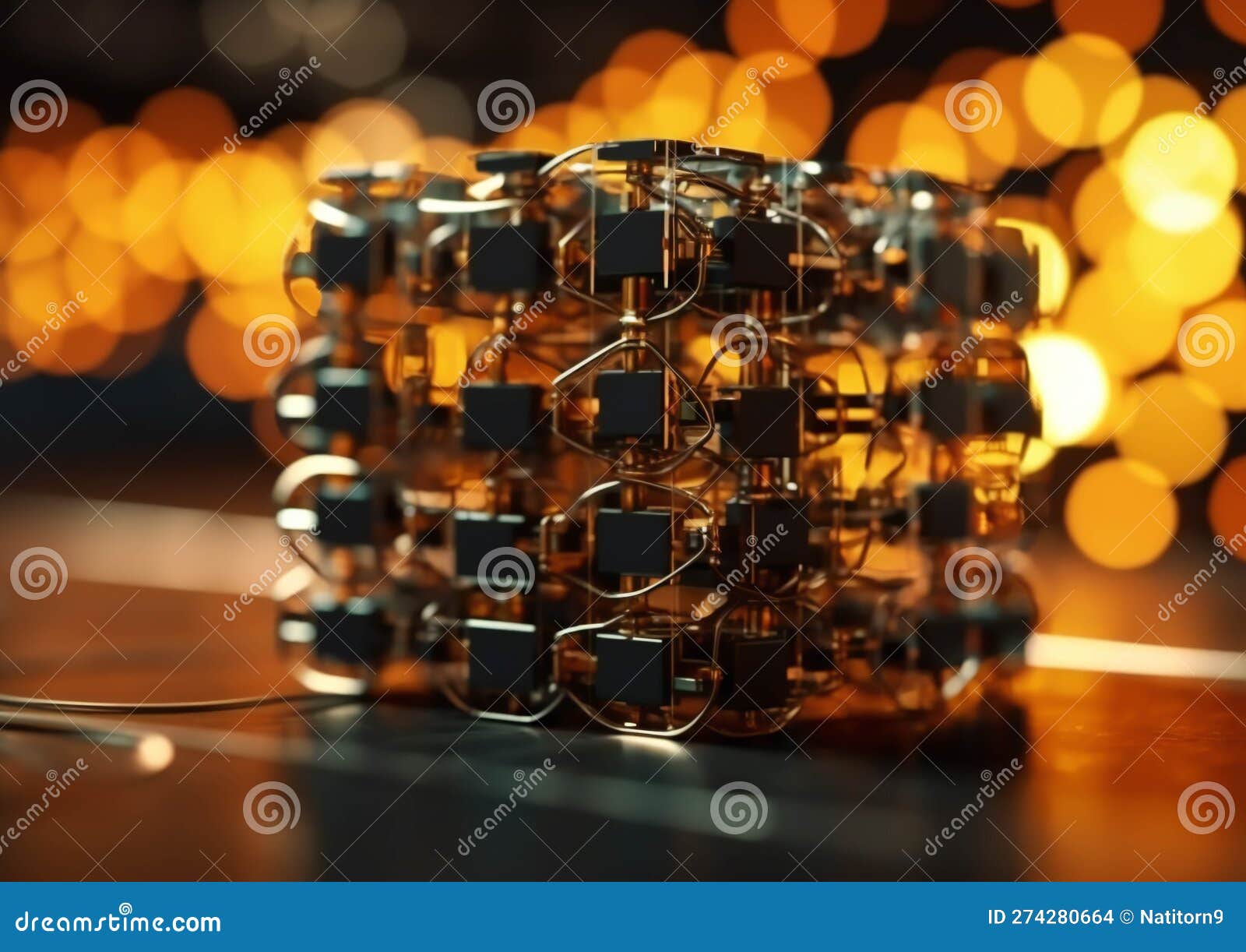 Interconnected Modular Blockchain Revolution Ai Generated Stock