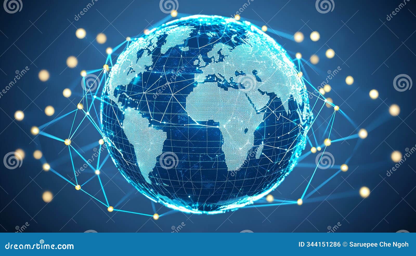 Interconnected Network Concept with Global Visualization Stock ...